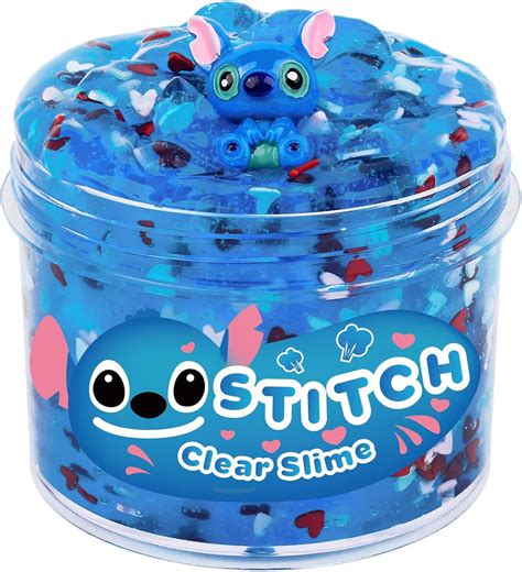 Blue Clear Slime Pink Heart Add Ins Jelly Slime Scented Crystal Water Slime