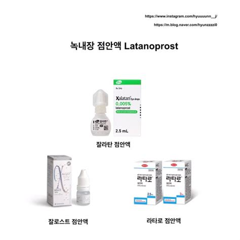 녹내장 치료제 라타노프로스트 잘라탄 잘로스트 라타로 점안액 등 네이버 블로그