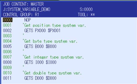 System Variables Yaskawa Motoman
