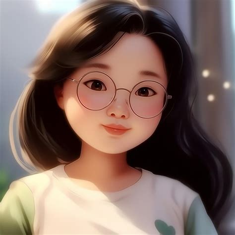Premium Photo There Is A Girl With Glasses And A Green Shirt