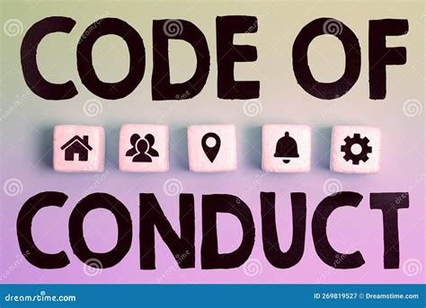 Conceptual Caption Code Of Conduct Word Written On Ethics Rules Moral Codes Ethical Principles