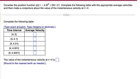 Solved Consider The Position Function S T T T Chegg Com