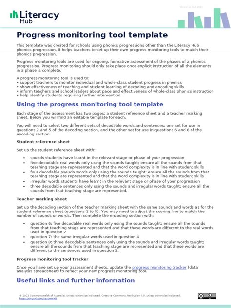 Phonics Progress Monitoring Template Pdf Phonics Language Arts