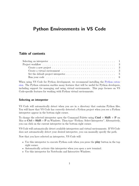 Python Environments Vs Code Pdf Directory Computing Python Programming Language