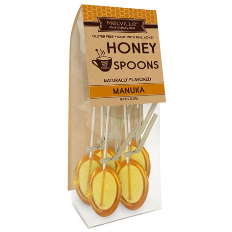 Melville Candy Hard Candy Manuka Honey Spoons Lollipop On Wooden Ball