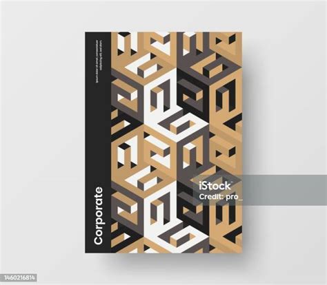 여러 가지 빛깔의 잡지 표지 벡터 디자인 그림입니다 추상 기하학적 육각형 표현 개념 0명에 대한 스톡 벡터 아트 및 기타 이미지 0명 A4 용지 개념 Istock