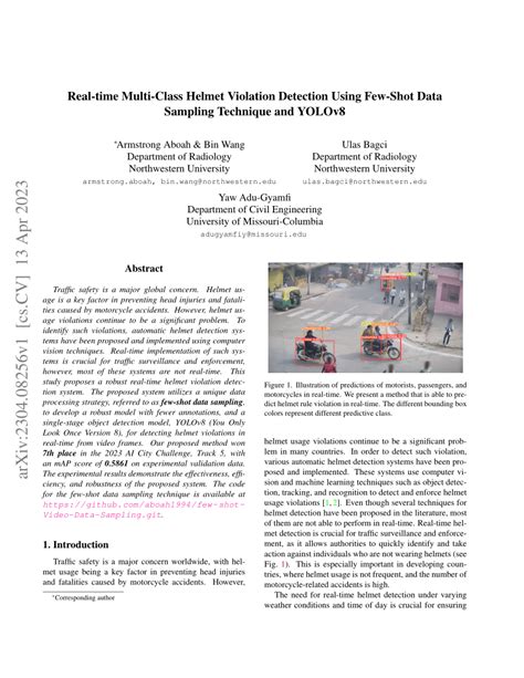 Pdf Real Time Multi Class Helmet Violation Detection Using Few Shot