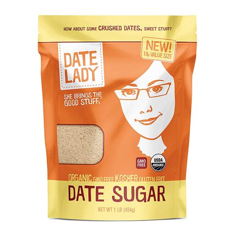 Date Lady Organic Sweetener Ground Dates Sugar Substitute 1 Lb Bag