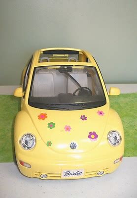 Rare Htf Yellow Barbie Volkswagen Bug Beetle With Keys 2000 Car