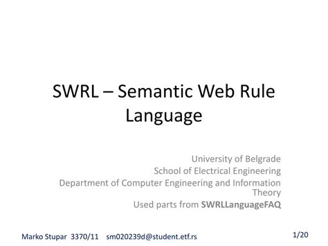 Ppt Swrl Semantic Web Rule Language Powerpoint Presentation Free