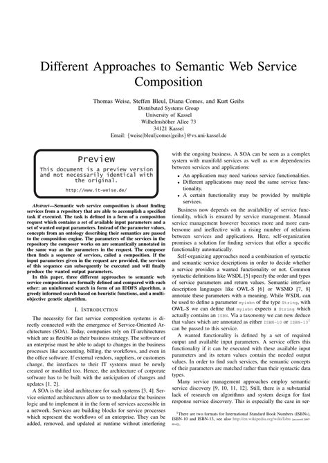 Pdf Different Approaches To Semantic Web Service Composition