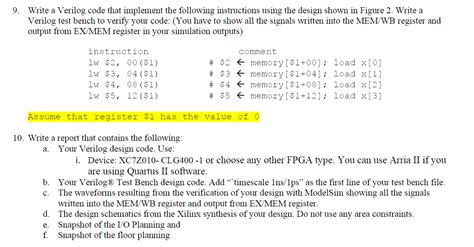 9 write a verilog code that implement the following