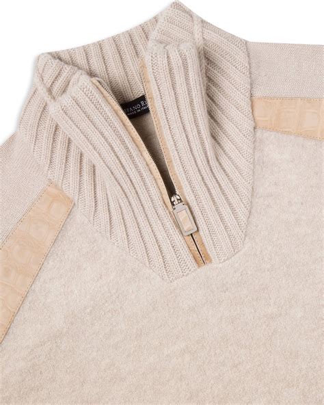Cashmere And Silk Knit Zip Mockneck Sweater Stefano Ricci