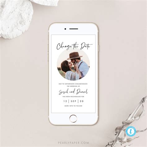 Electronic Change Of Date Template Download Rescheduled Etsy