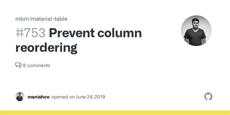 Prevent Column Reordering · Issue 753 · Mbrnmaterial Table · Github