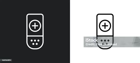 흰색과 검은색의 리모콘 개요 아이콘입니다 원격 제어 평면 벡터 아이콘에서 웹 모바일 응용 프로그램 및 Ui에 대한 증강 현실