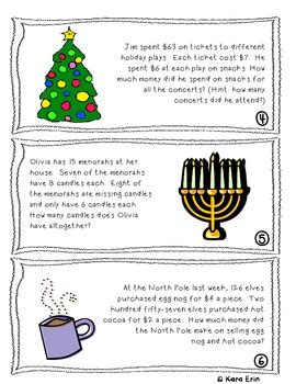 Multi Step Word Problem Task Cards Holiday Themed By Gone Wild Designs