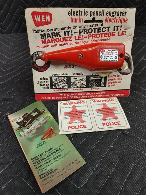 Wen Electric Pencil Engraver Model 21 Etching Engraving Tool Vintage N Ineedths