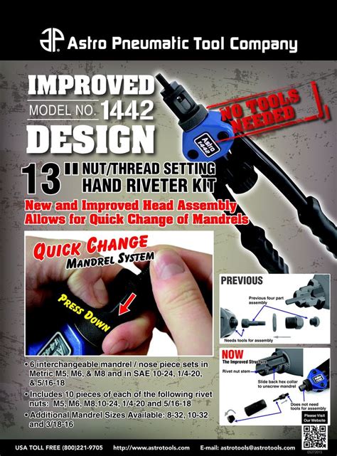 Improved Nut Thread Setting Hand Riveter Kit