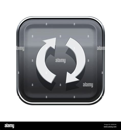 Refresh Icon Glossy Grey Isolated On White Background Stock Photo Alamy