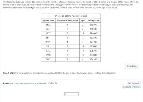 Solved Step Of Find The P Value For The Regression Chegg Com