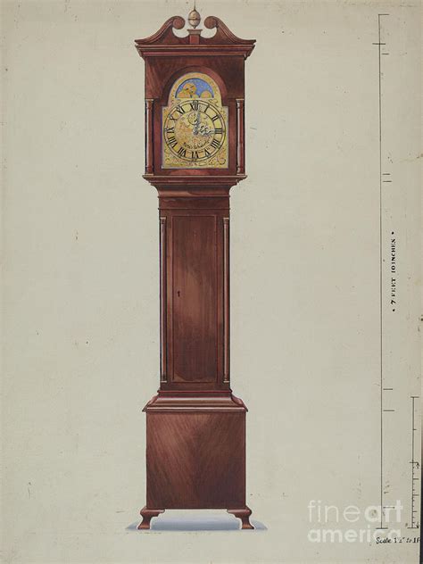 Grandfather Clock Drawing By Alfred Koehn Pixels
