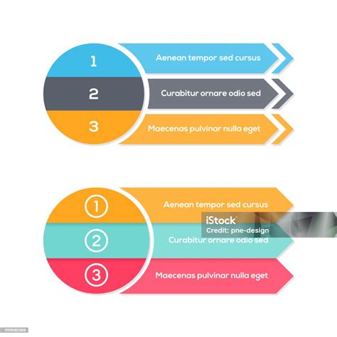 화살표와 인포 그래픽 템플릿입니다 3 단계와 귀하의 비즈니스 프레 젠 테이 션에 대 한 부분 0명에 대한 스톡 벡터 아트 및 기타 이미지 Istock