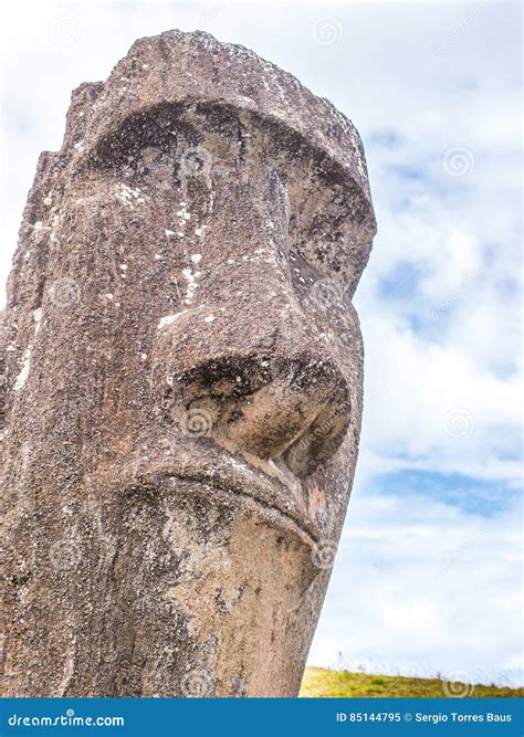The Face Of The Moai Stock Image Image Of Nature Culture 85144795