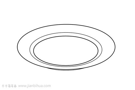 盘子简笔画教程 涂色画简笔画