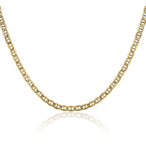 Ice Carats 10k Yellow Gold 4mm Thick Link Mariner Chain Necklace 26