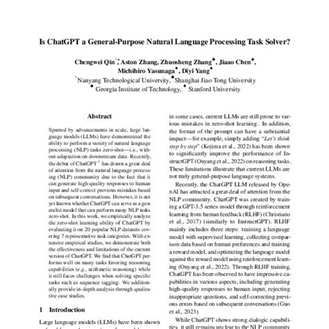 Is Chatgpt A General Purpose Natural Language Processing Task Solver Acl Anthology