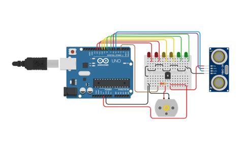 Circuit Design Control De Velocidad De Un Motor Con Sensor Ultrasónico Tinkercad
