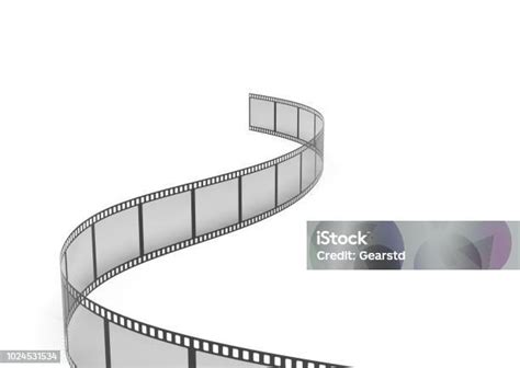배열에서 단일 필름 스트립의 3d 렌더링 하 고 흰색 배경에 숨어 비틀어진에 대한 스톡 사진 및 기타 이미지 비틀어진 카메라 필름 컷아웃 Istock