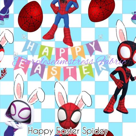 Happy Easter Spidey Purpleseamstress Fabric