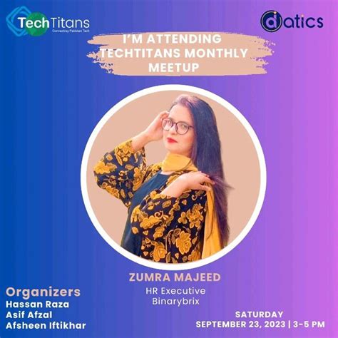 Zumra Majeed On Linkedin Anotherexcitingevent Representing Hrs Techtitans Meetup