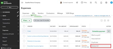 How To Delete A Bill In Quickbooks Online