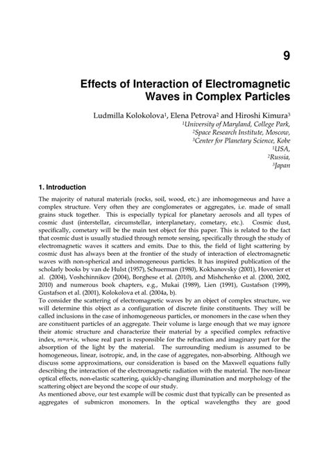 Pdf Effects Of Interaction Of Electromagnetic Waves In Complex Particles