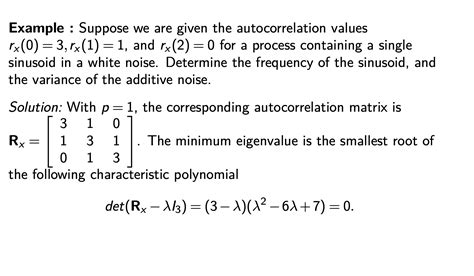 Solved Example Suppose We Are Given The Autocorrelation