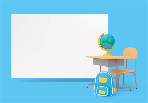 학교 빈 배너 배경으로 돌아가기 무료 Psd 파일