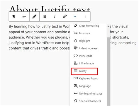 how to justify text in wordpress block editor[2024]