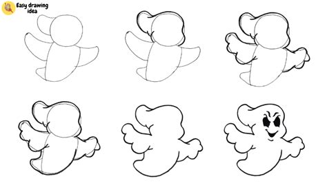 How To Draw A Ghost Step By Step Hand Of Art