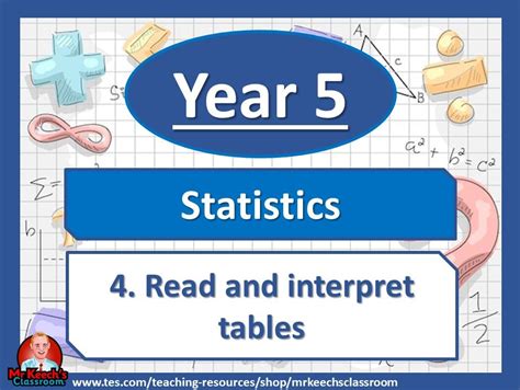 Year 5 Statistics Read And Interpret Tables White Rose Maths