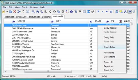 dbf viewer 2000 4 25 free download