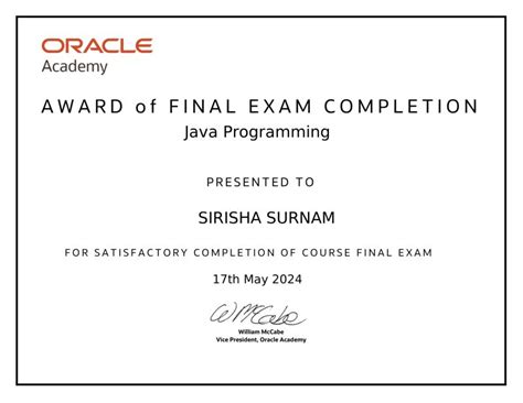 Sirisha Surnam On Linkedin Java Oraclecertification Programming Softwaredevelopment
