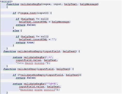 membuat validasi form menggunakan javascript