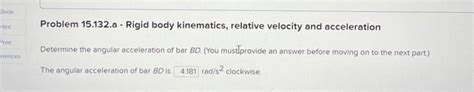 Solved Problem A Rigid Body Kinematics Relative Chegg