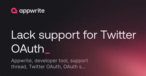 Lack Support For Twitter Oauth Threads Appwrite