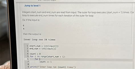 solved jump to level 1integers start num and end num are