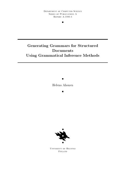 Pdf Generating Grammars For Structured Documents Using Grammatical Inference Methods