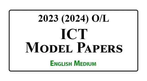 2023 2024 O L Ict Past Paper English Medium E Kalvi